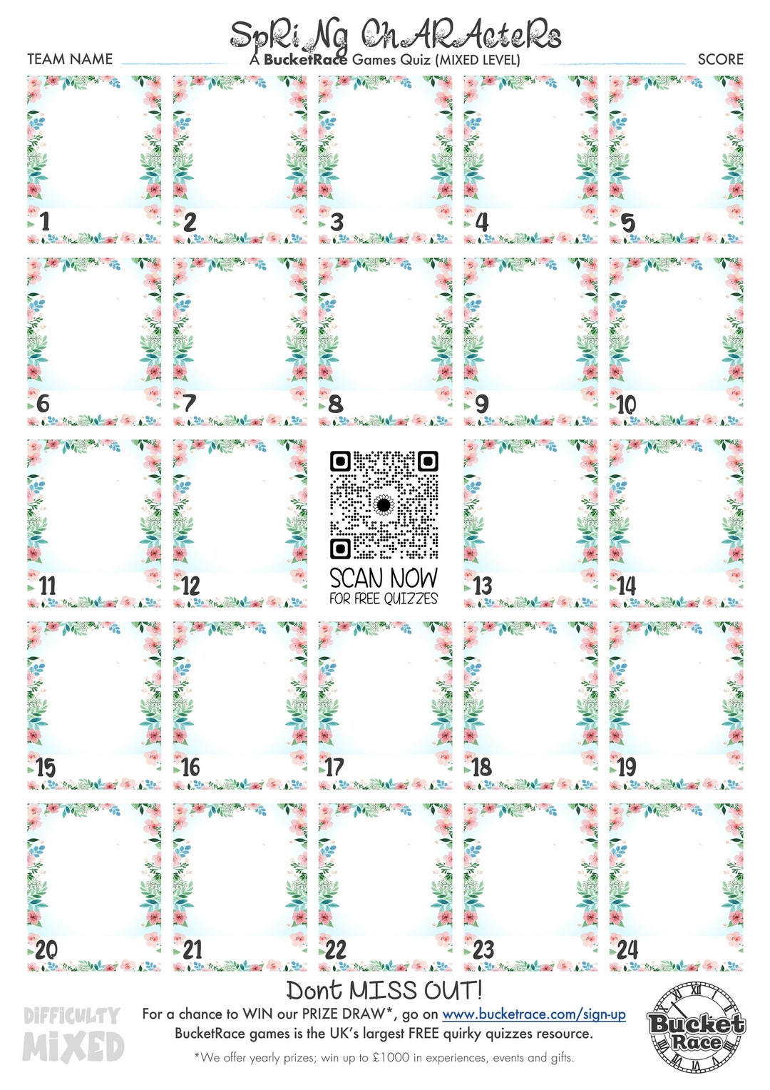 Printable Spring Character Picture Quiz Easy Level - Etsy