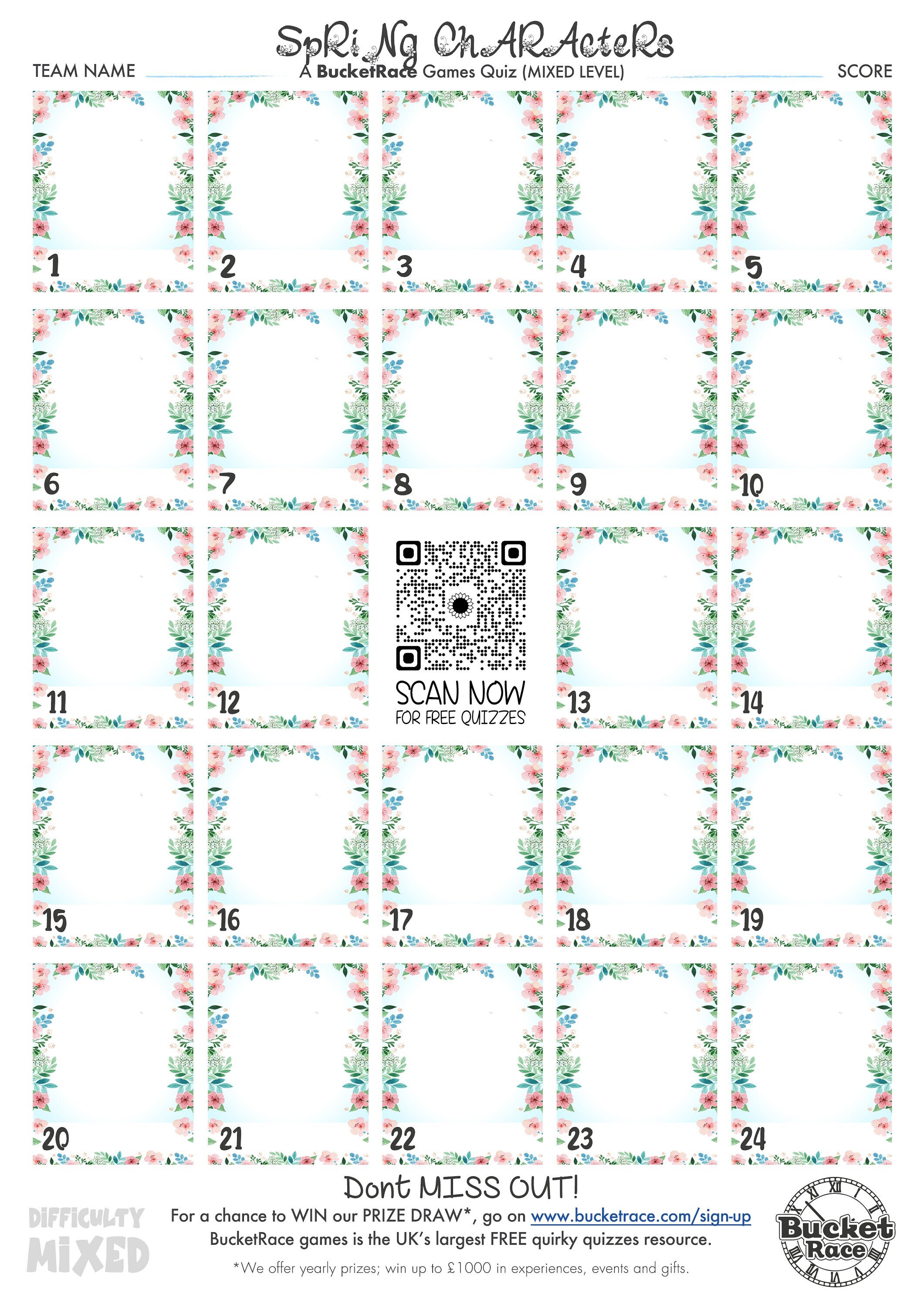 Printable Spring Character Picture Quiz Easy Level - Etsy