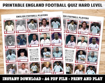 Printable England Players Football Picture Quiz Medium Level - Etsy