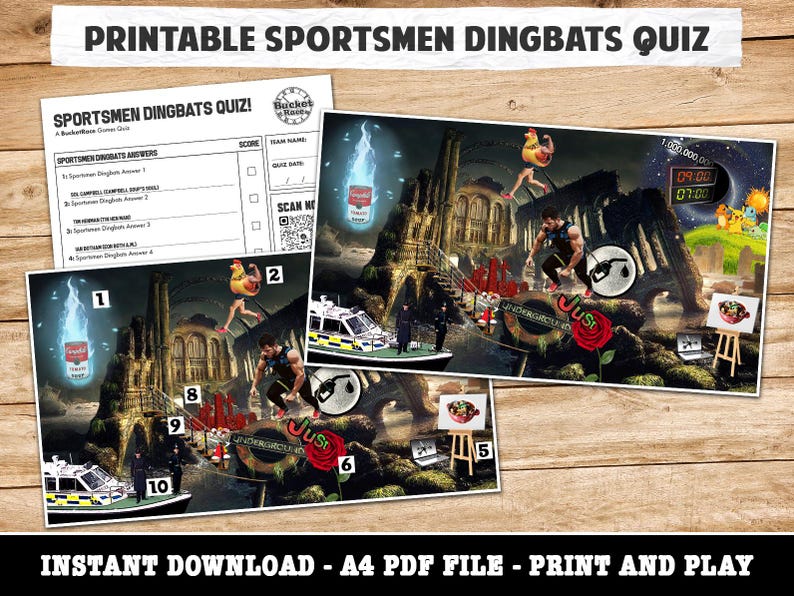 Printable Sportsmen Dingbats Quiz - Etsy