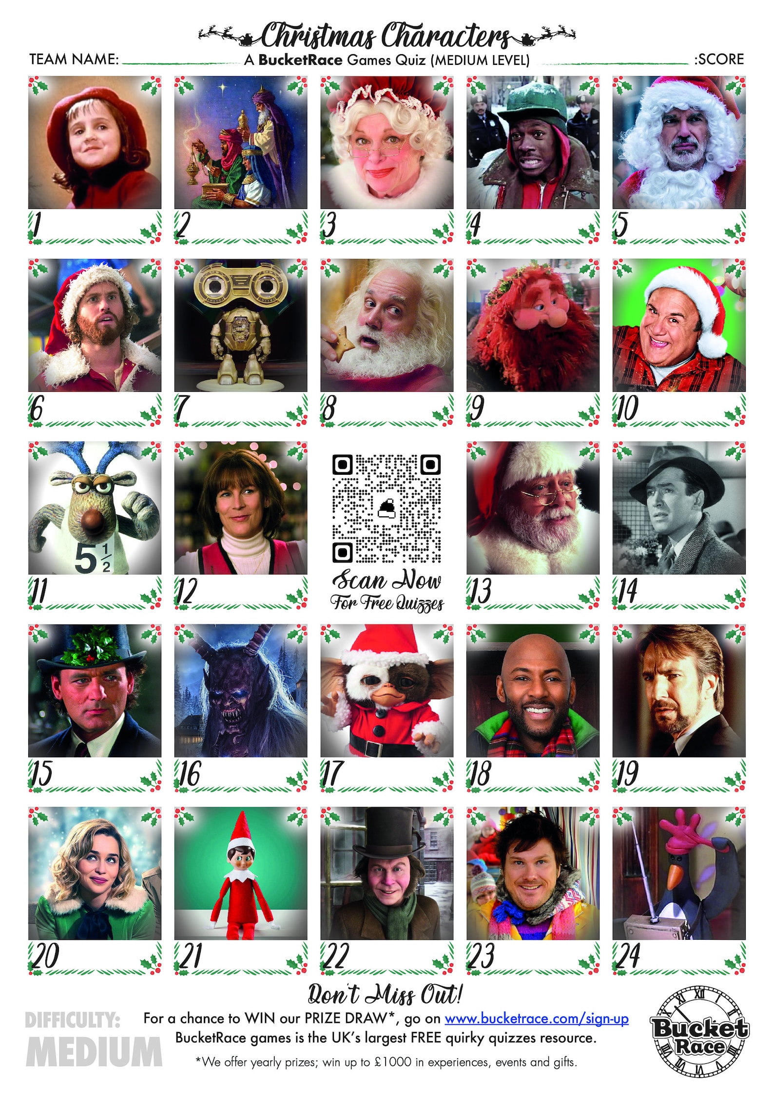 Printable Christmas Character Picture Quiz Medium Level | Etsy