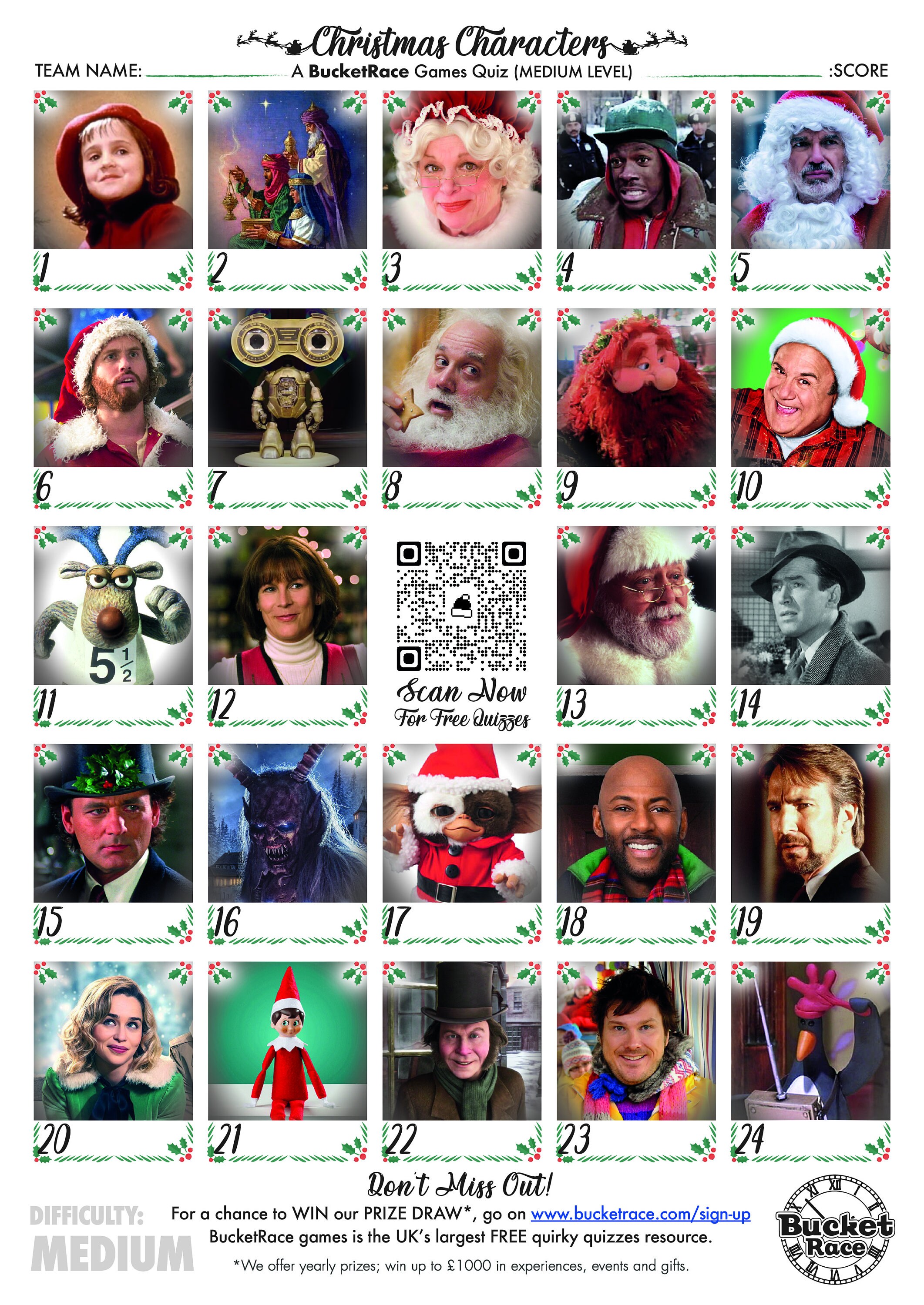Printable Christmas Character Picture Quiz Medium Level | Etsy
