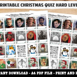Printable Christmas Character Picture Quiz Hard Level - Etsy