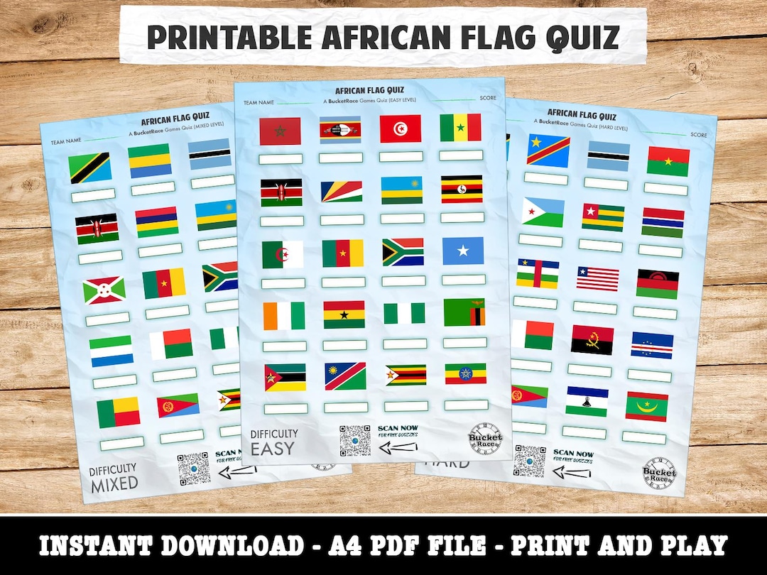 African Flag Quiz Pack - Etsy