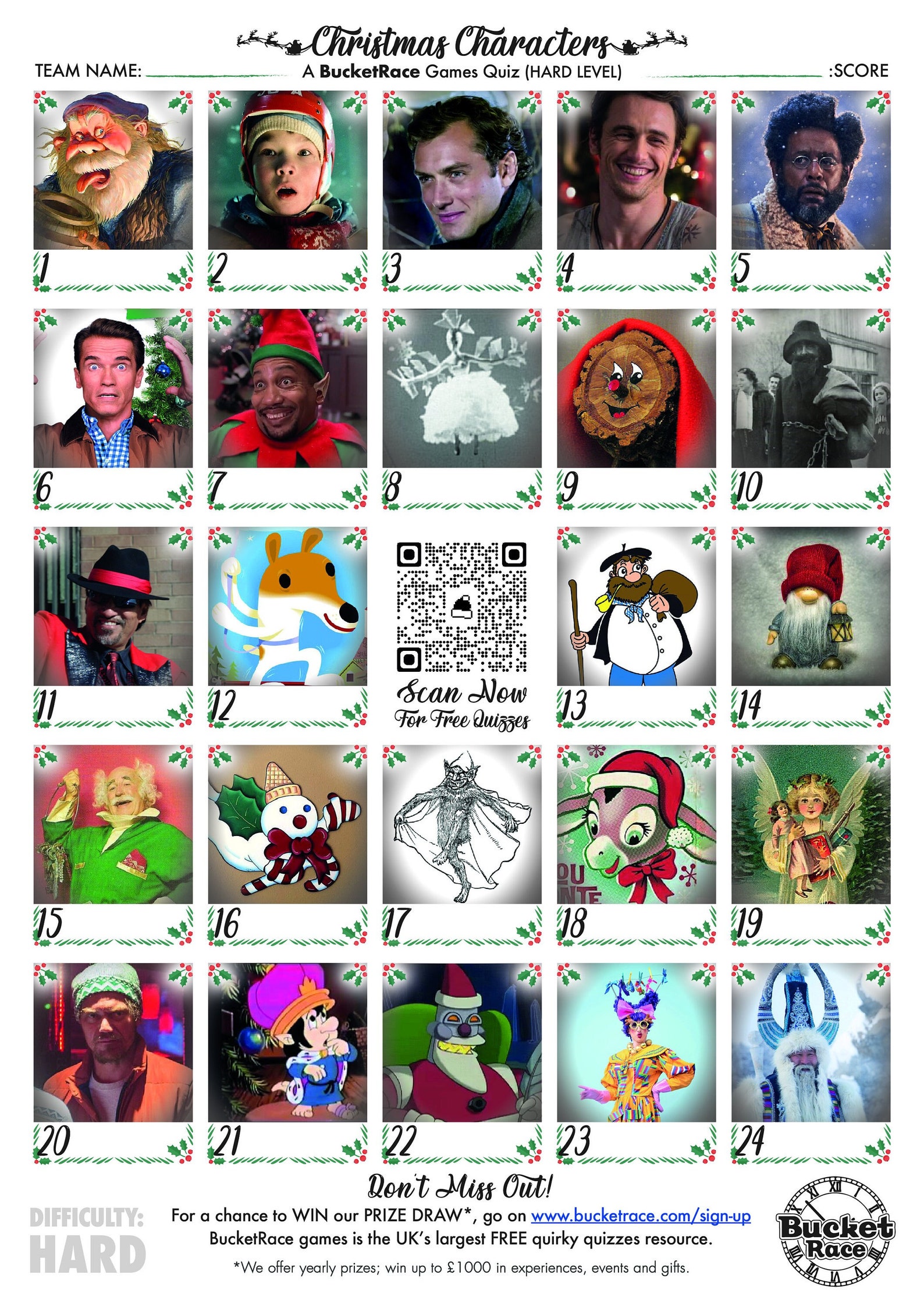Printable Christmas Character Picture Quiz Hard Level - Etsy