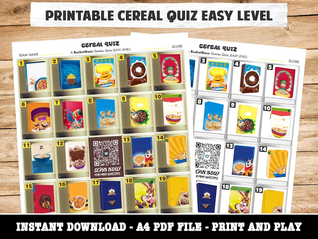 Printable Cereal Picture Quiz Easy Level - Etsy UK