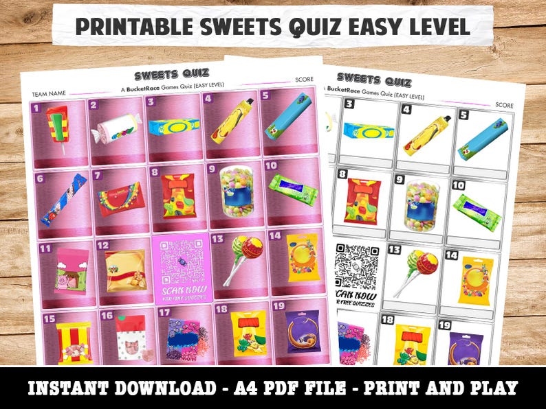Printable Sweets Picture Quiz Easy Level - Etsy