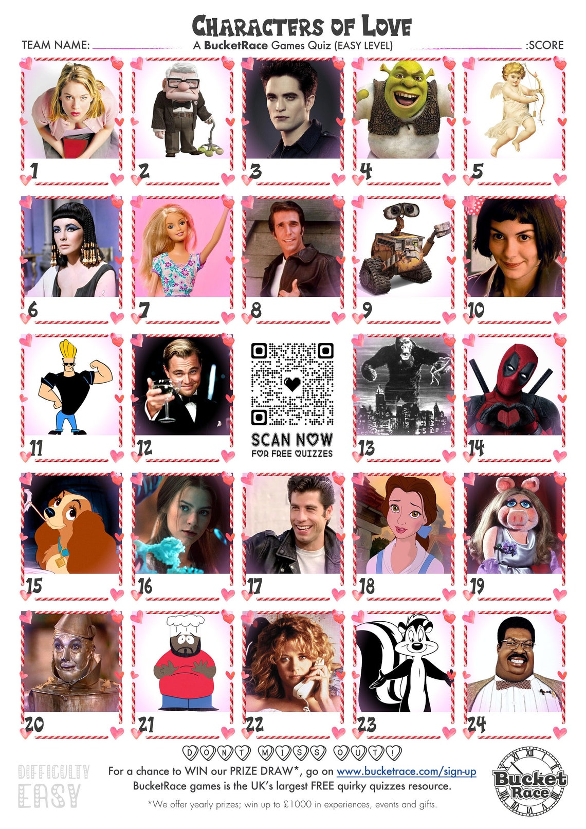 Printable Valentine's Picture Quiz Easy Level - Etsy