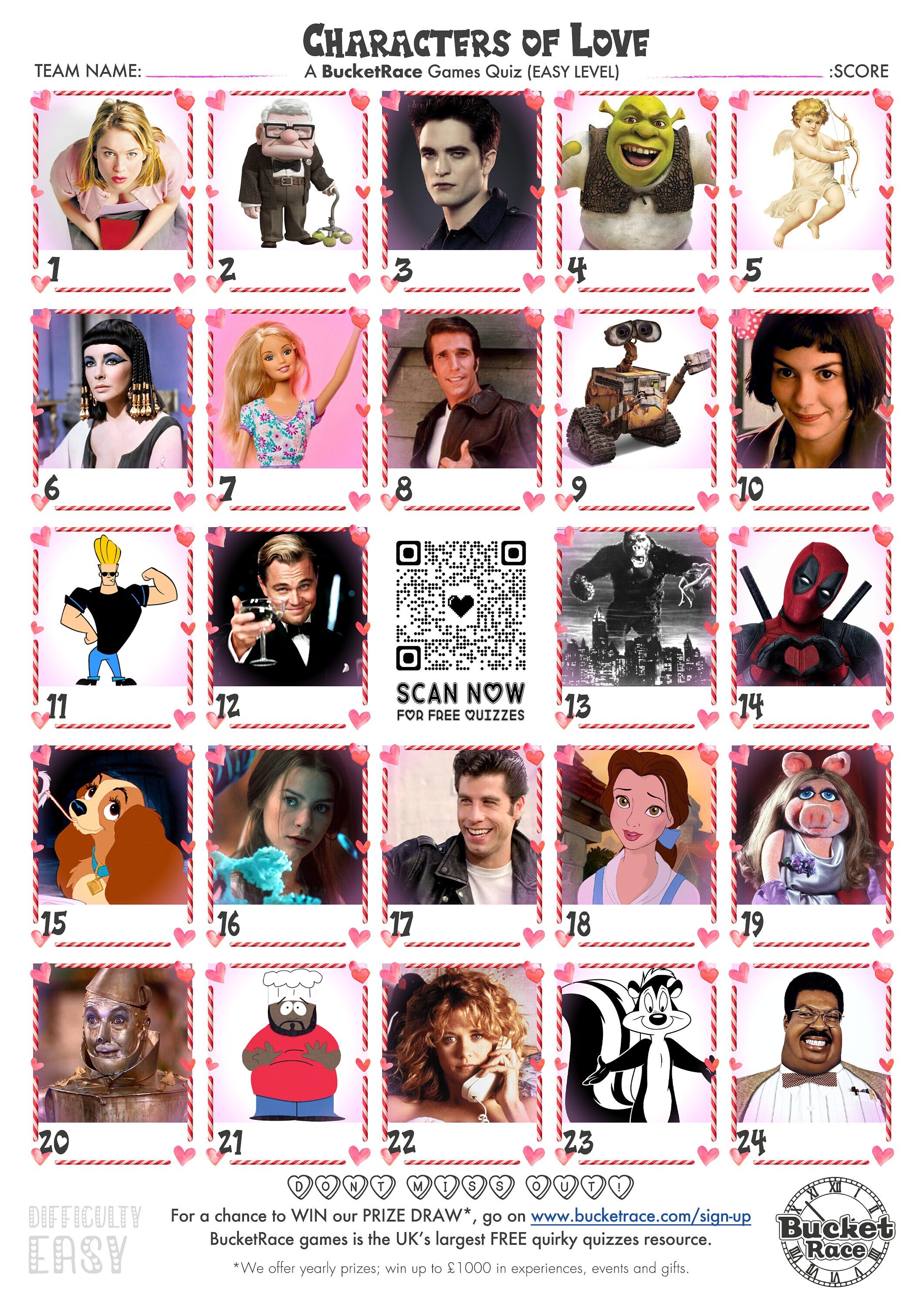 Printable Valentine's Picture Quiz Easy Level - Etsy