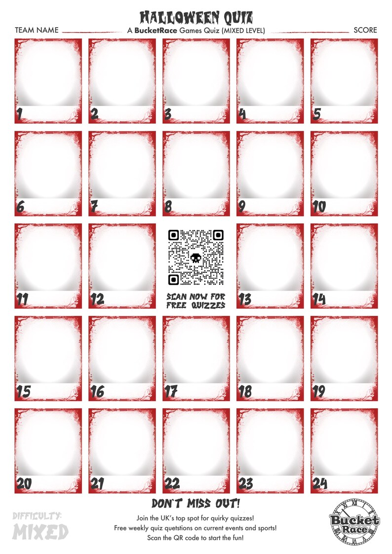 Printable Halloween Spooky Character Picture Quiz Pack - Etsy