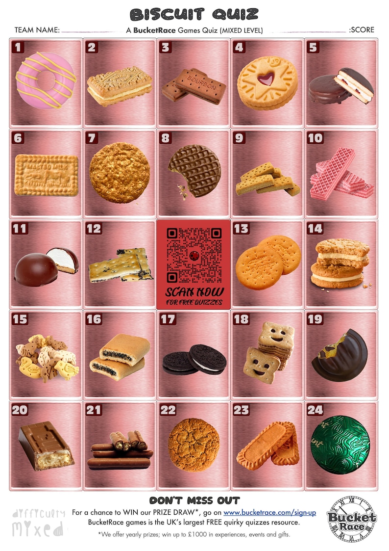 Printable Biscuit Picture Quiz Mixed Level - Etsy UK Printable Biscuit Picture Quiz Mixed Level - Etsy UK