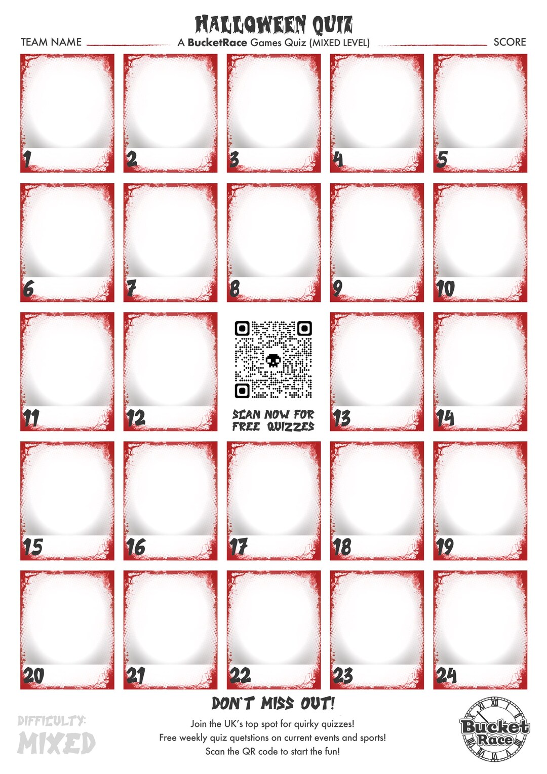 Editable Printable Halloween Quiz Template (microsoft Word) - Etsy