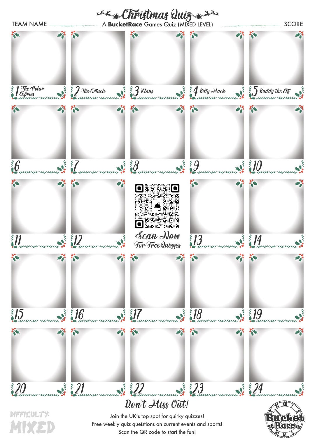 Editable Printable Christmas Quiz Template (microsoft Word) - Etsy