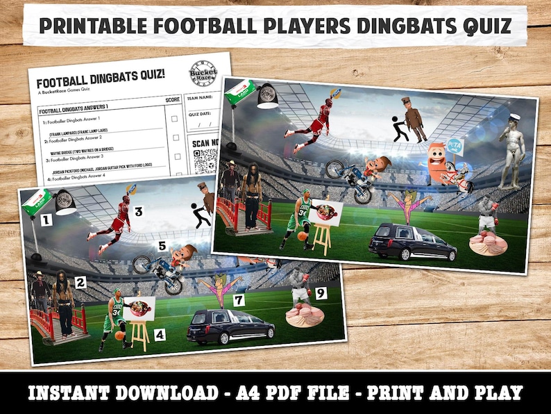 Printable Footballer Dingbats Quiz 1 - Etsy