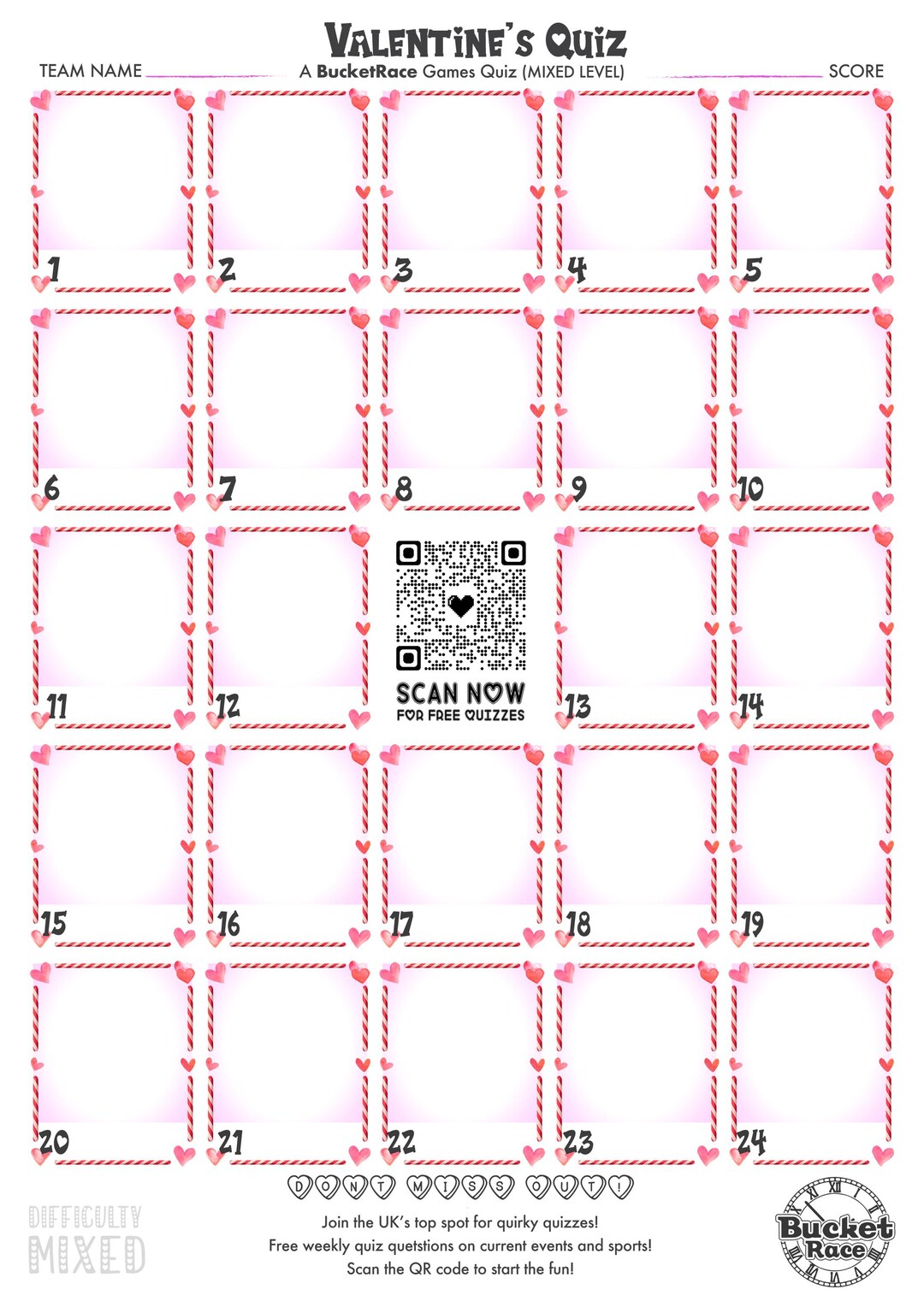 Editable Printable Valentine's Quiz Template (microsoft Word) - Etsy
