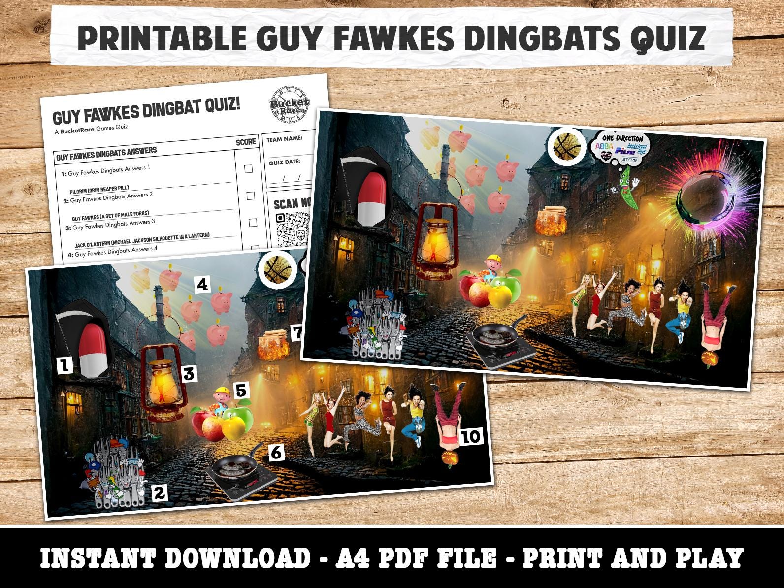 Printable Guy Fawkes Dingbats Quiz - Etsy