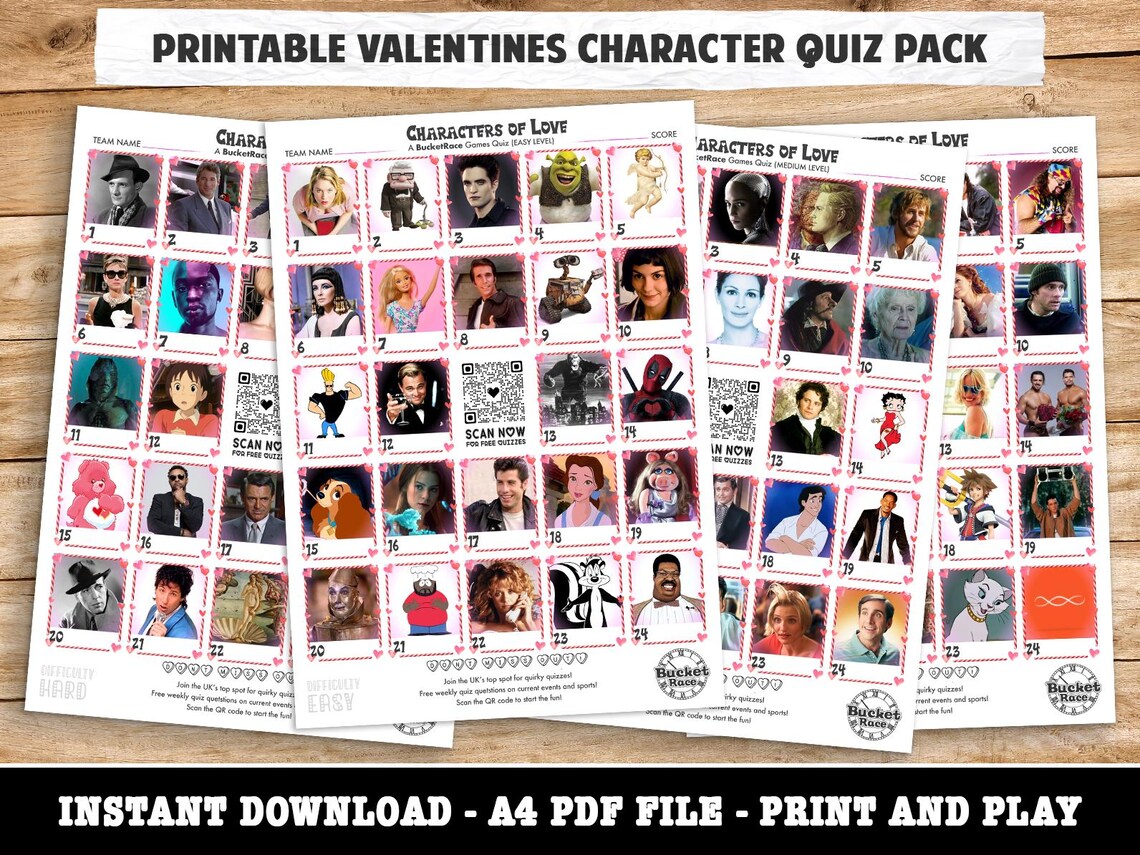 Printable Valentine's Picture Quiz Pack - Etsy