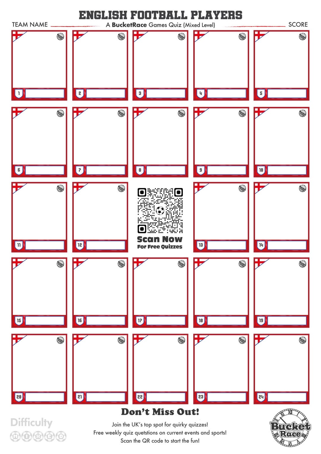 Editable Printable English Football Quiz Template (microsoft Word) - Etsy
