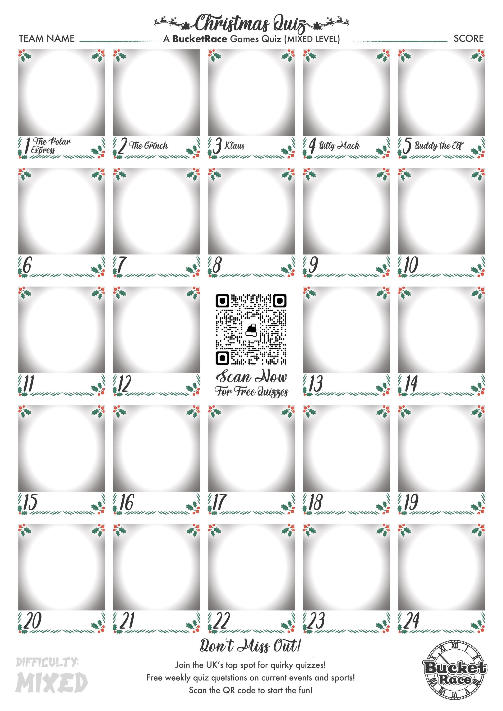 Printable Christmas Character Picture Quiz Pack - Etsy