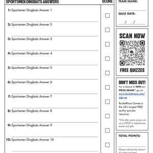 Printable Sportsmen Dingbats Quiz - Etsy