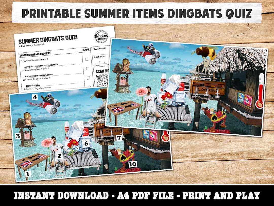 Printable Summer Dingbats Quiz - Etsy