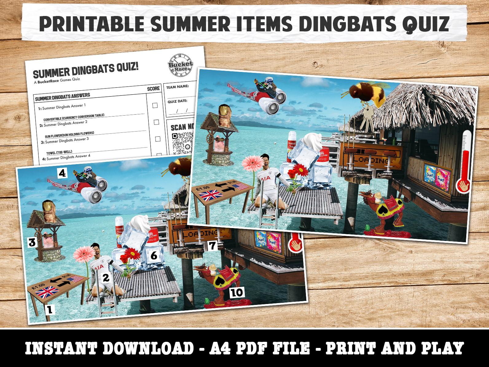 Printable Summer Dingbats Quiz - Etsy UK