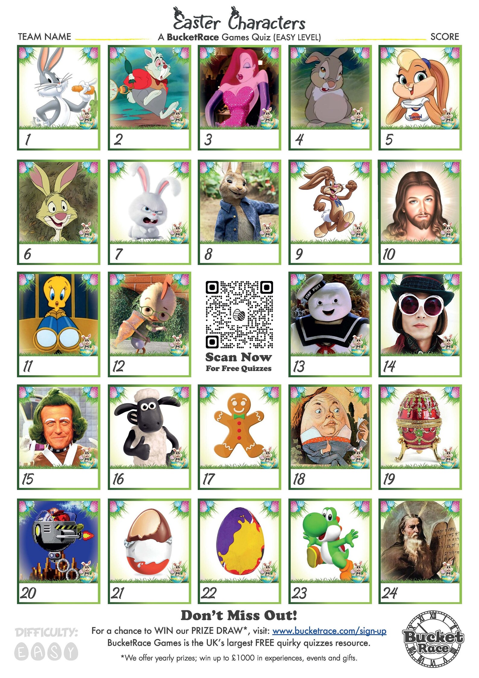 Printable Easter Character Picture Quiz Easy Level - Etsy