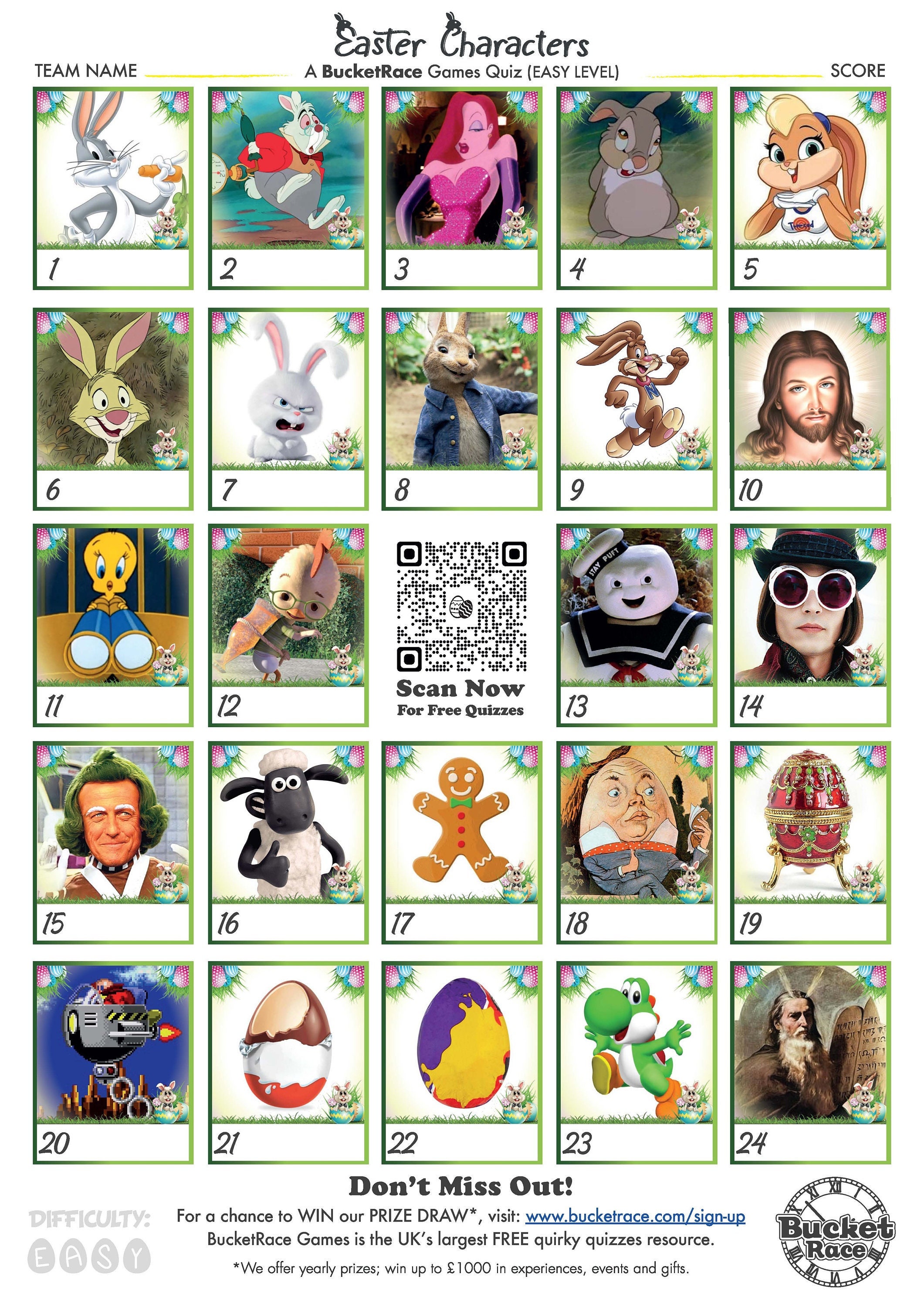 Printable Easter Character Picture Quiz Easy Level - Etsy