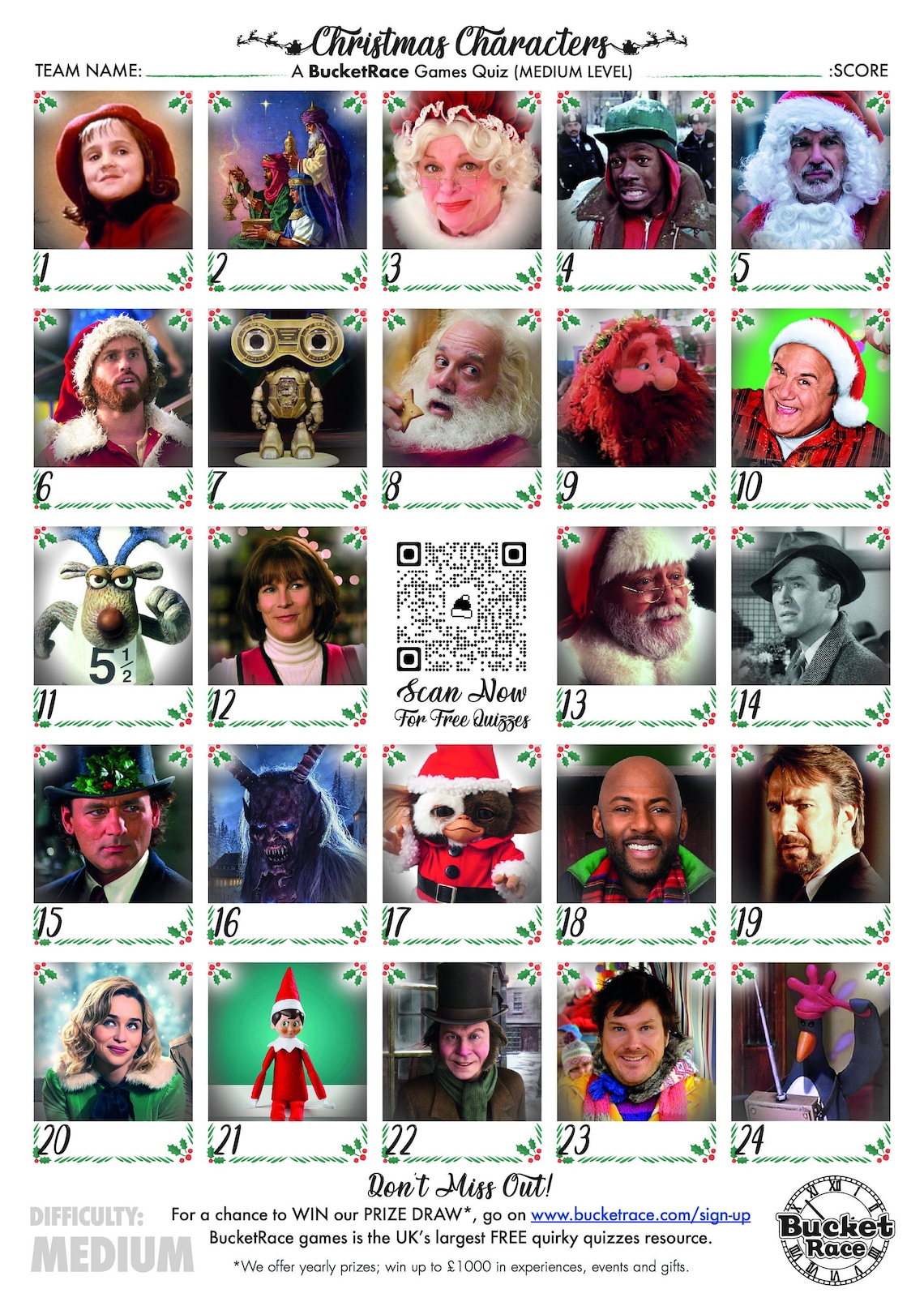 Printable Christmas Character Picture Quiz Medium Level - Etsy