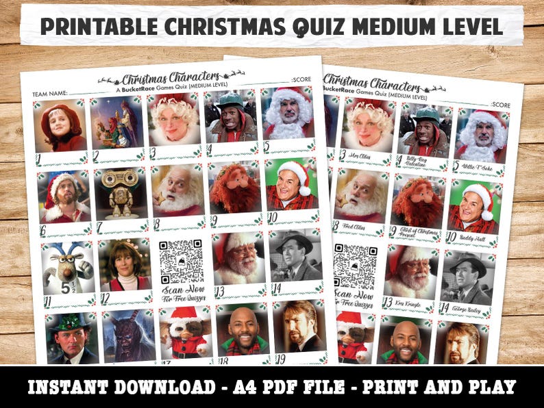 Printable Christmas Character Picture Quiz Medium Level - Etsy
