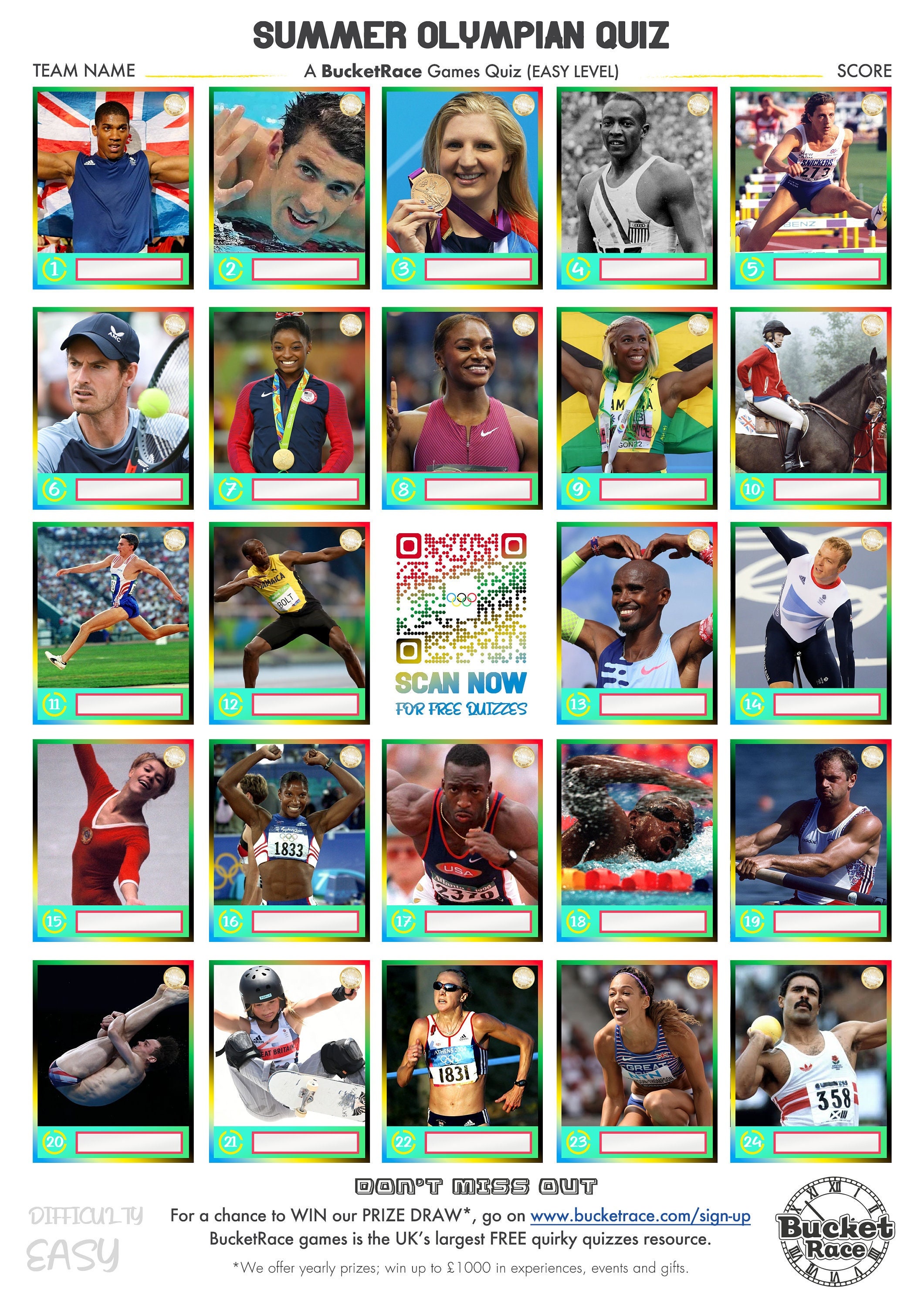 Printable Summer Olympian Picture Quiz Easy Level - Etsy UK