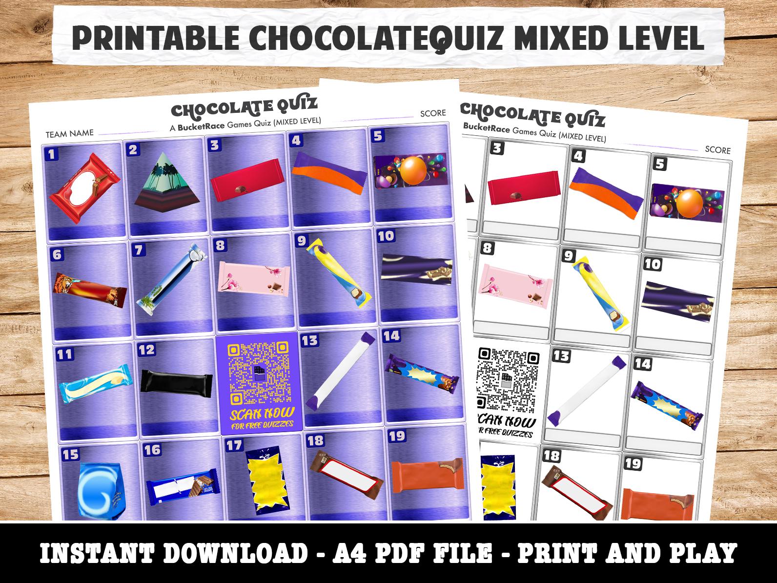 Printable Chocolate Picture Quiz Easy Level - Etsy