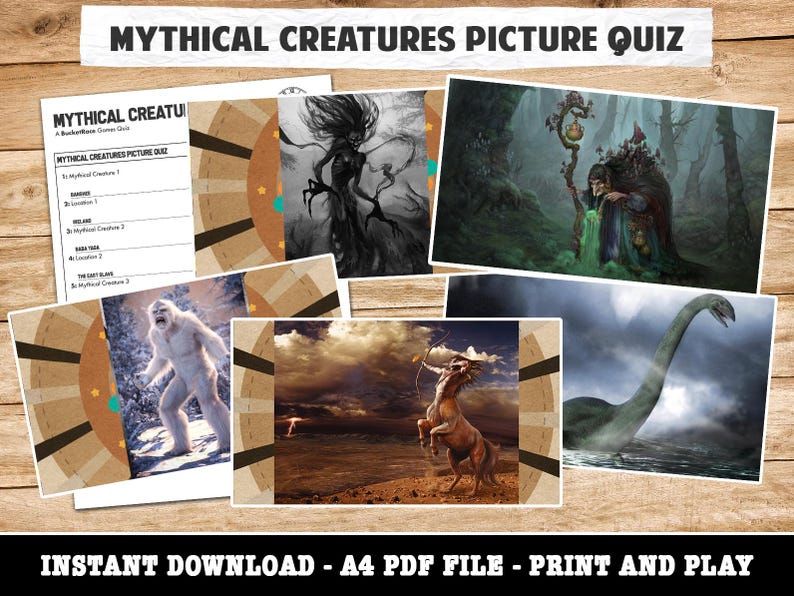 Mythical Creatures Picture Quiz (powerpoint and Printable) - Etsy