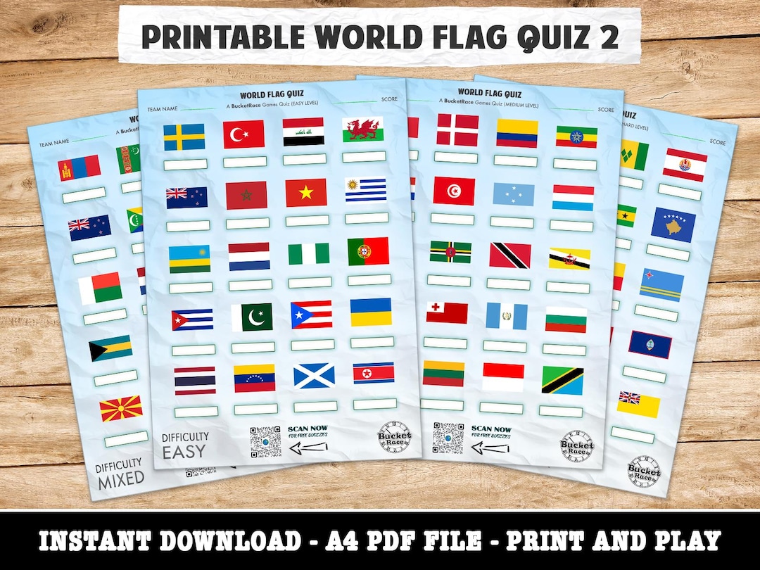 World Flag Quiz Pack Set 2 - Etsy