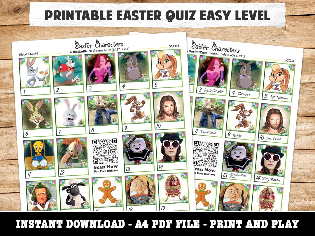 Printable Easter Character Picture Quiz Easy Level - Etsy