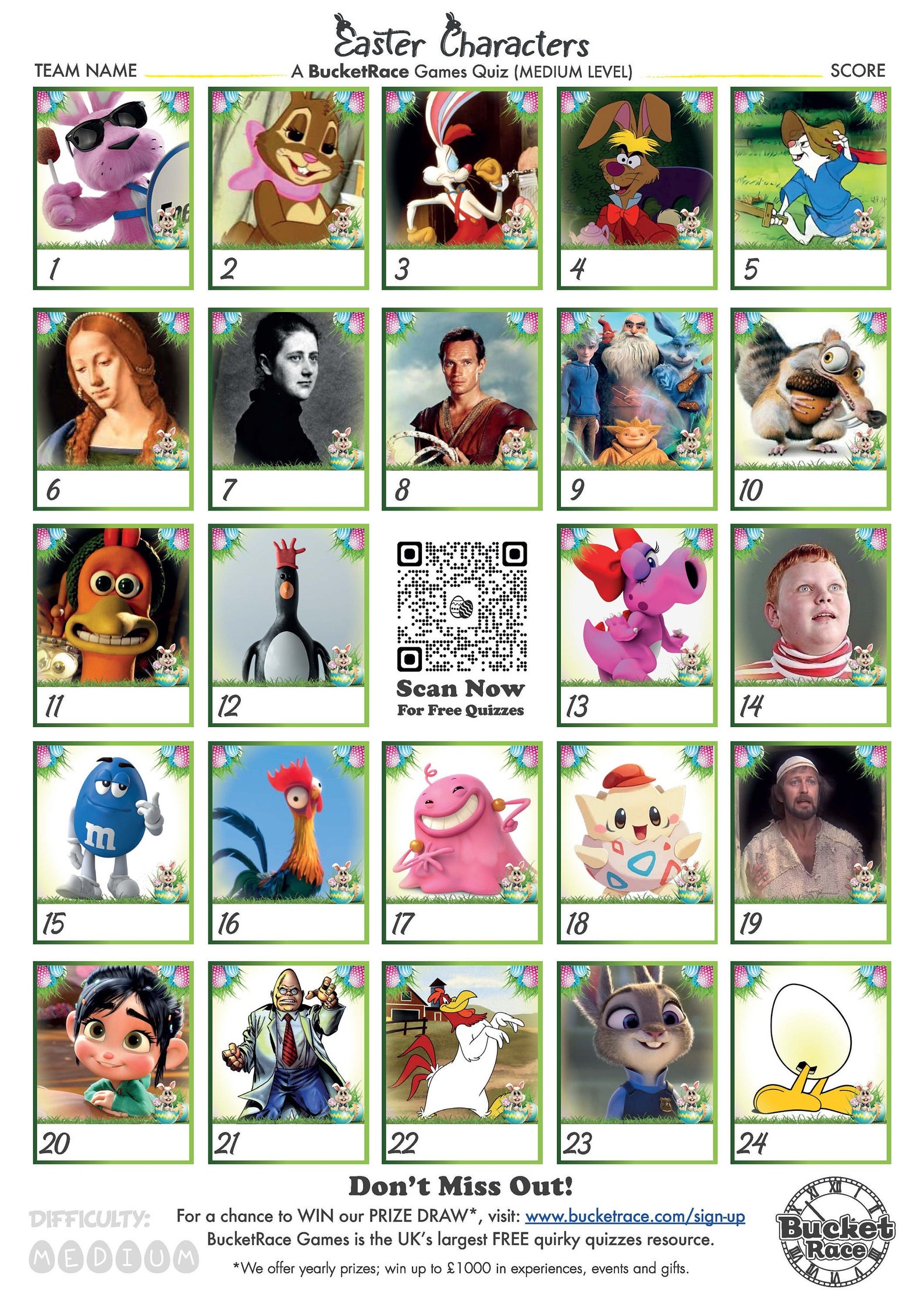 Printable Easter Character Picture Quiz Medium Level - Etsy