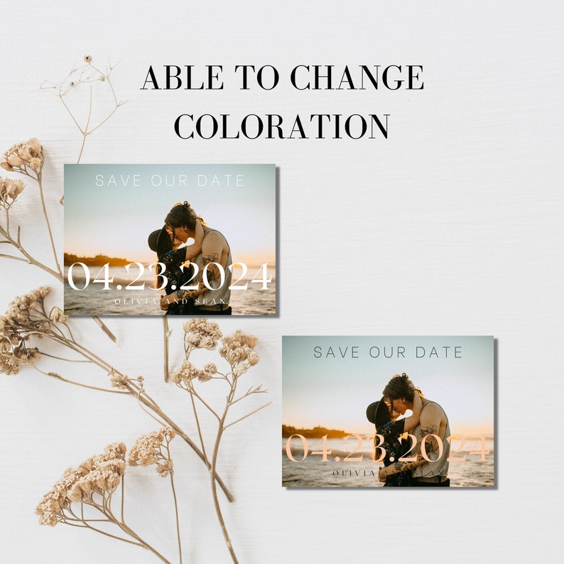 Photo Save the Date, Landscape Horizontal Save the Date, Minimalist ...
