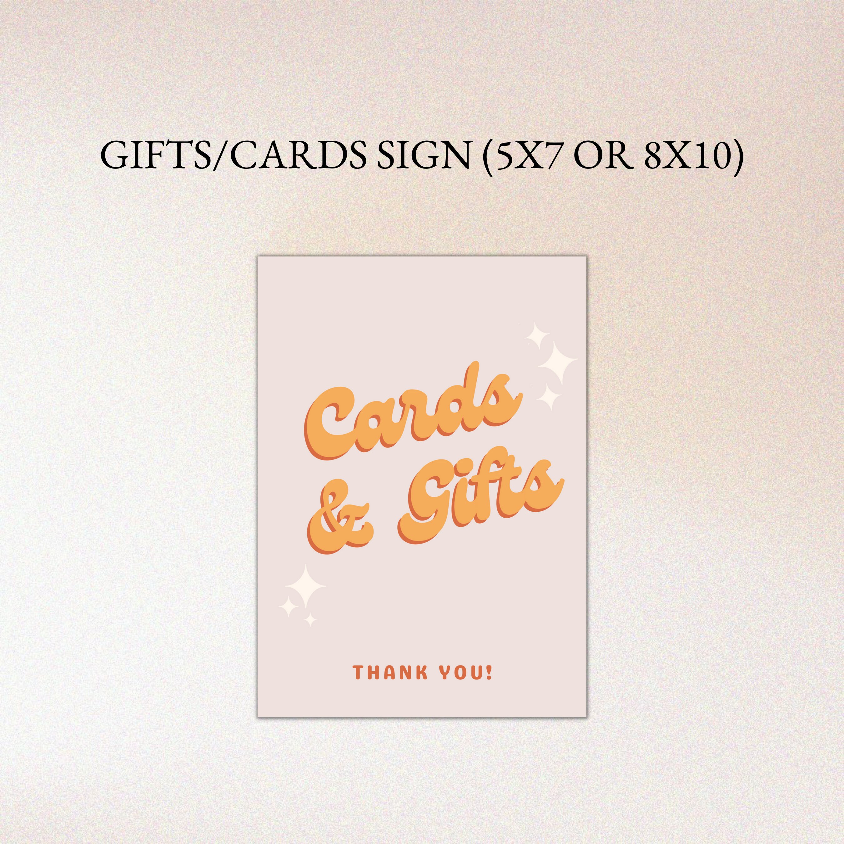 Retro Groovy Cards and Gifts Sign, Disco Neon Cards Sign, Pink&orange ...