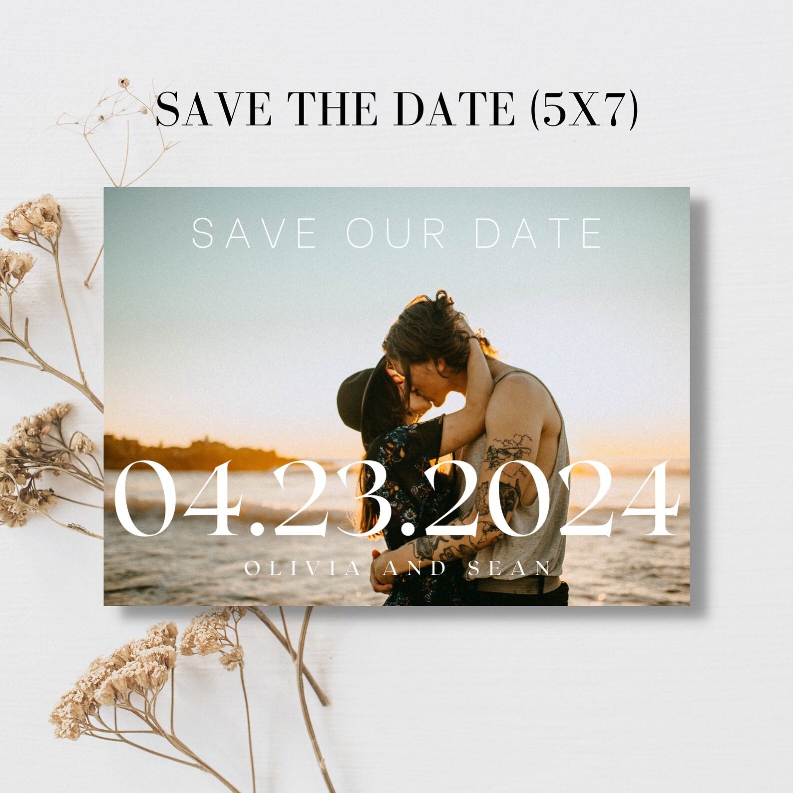 Photo Save the Date, Landscape Horizontal Save the Date, Minimalist ...