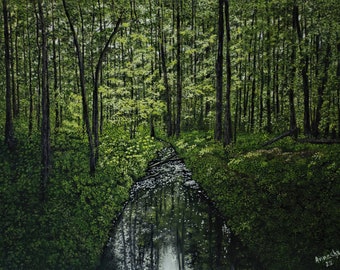 Deep Forest Painting - Etsy