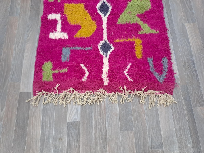 Handmade Pink and Pastel Moroccan Rug - Authentic Berber Boujad Rug ...