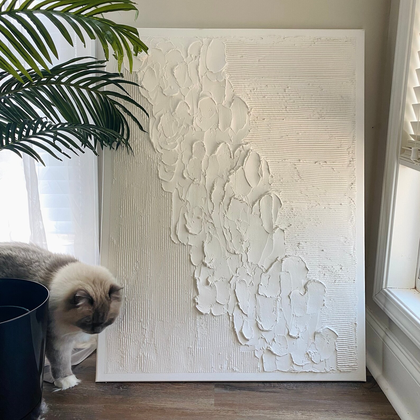 30x40 Large Textured Wall Art Beige and White Textured - Etsy