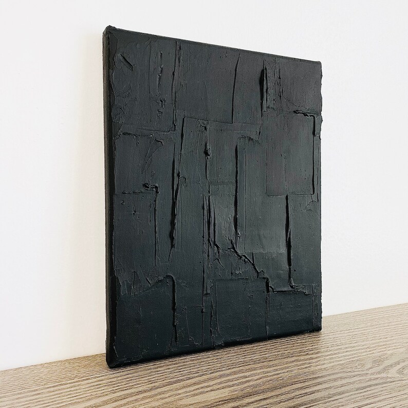 Black Canvas Abstract Art Black Canvas Abstract Art Matte - Etsy