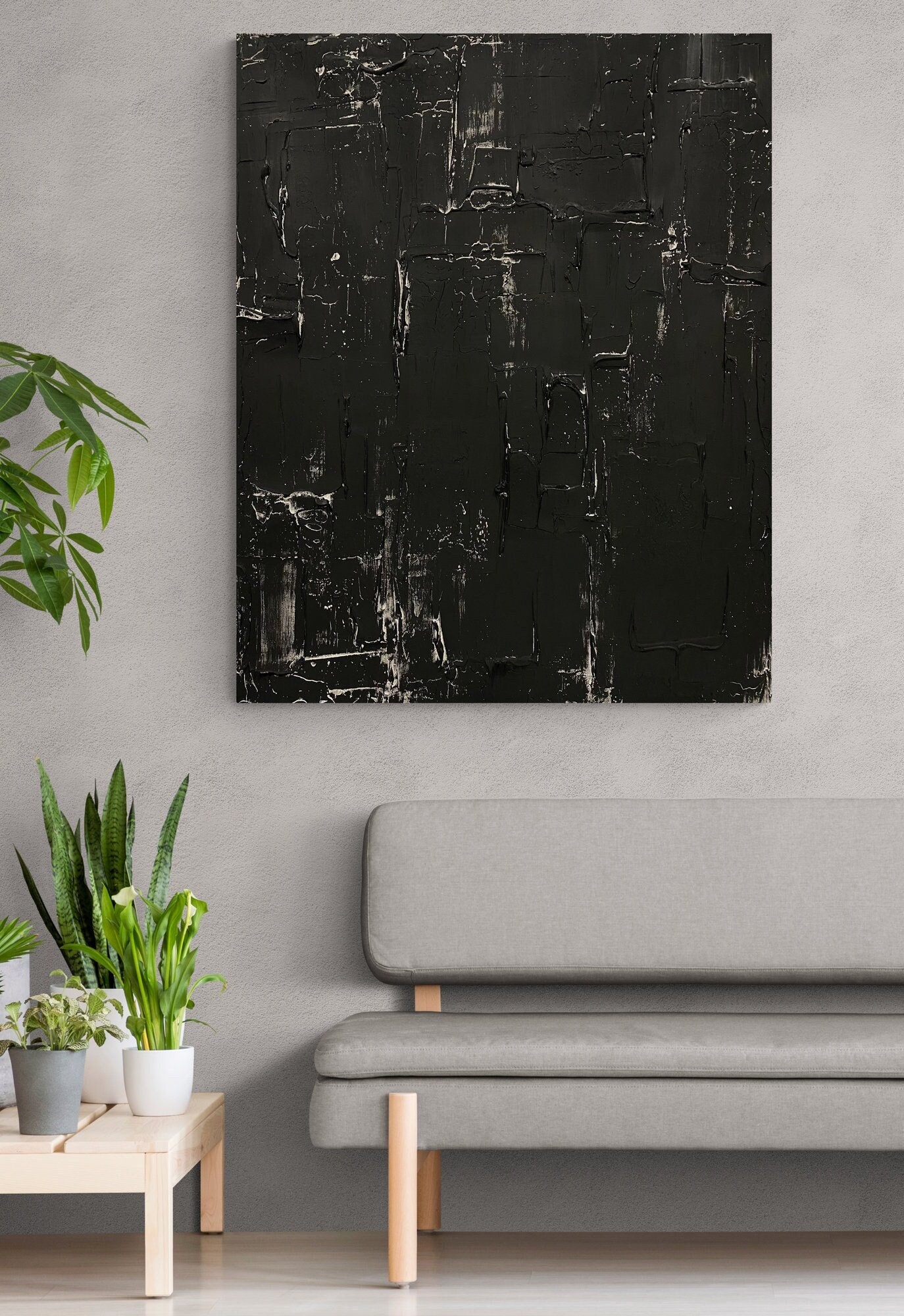 Minimalist Abstract Wall Art Painting 3D Spackle Wall Art | Etsy
