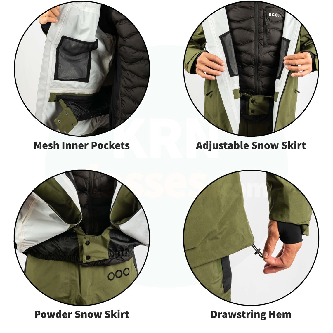 ECOON ECOEXPLORER Ski Jacket Men Khaki 100% Recycled Fabric - Etsy