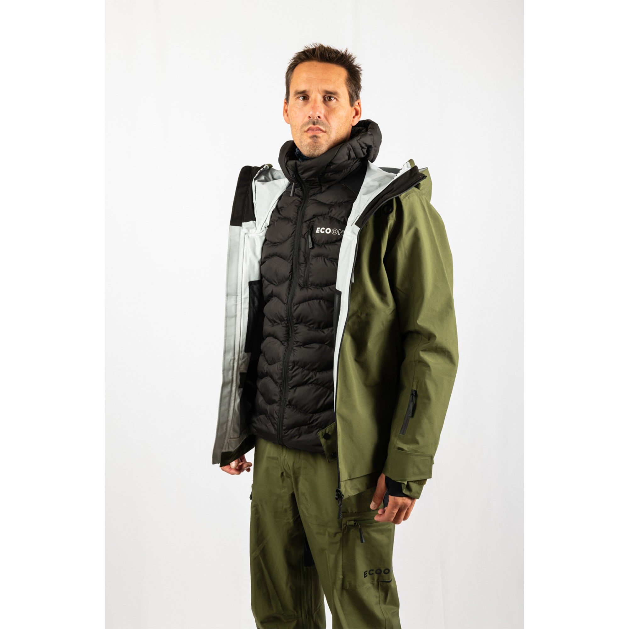 ECOON ECOEXPLORER Ski Jacket Men Khaki 100% Recycled Fabric - Etsy