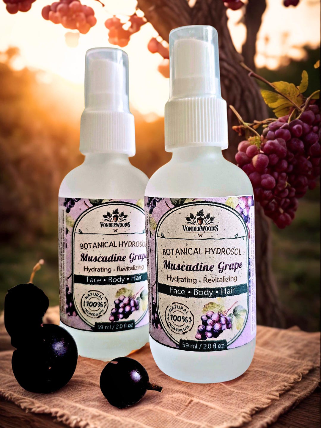 Muscadine Grape Hydrosol – Organic Face Toner, Body and Hair Mist - Etsy