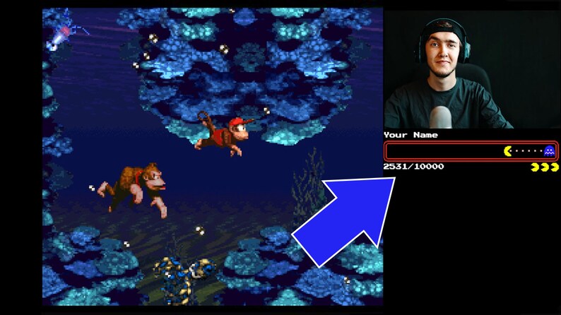 Pac-man Stream Boss Overlay for Twitch / Youtube / Kick - Etsy