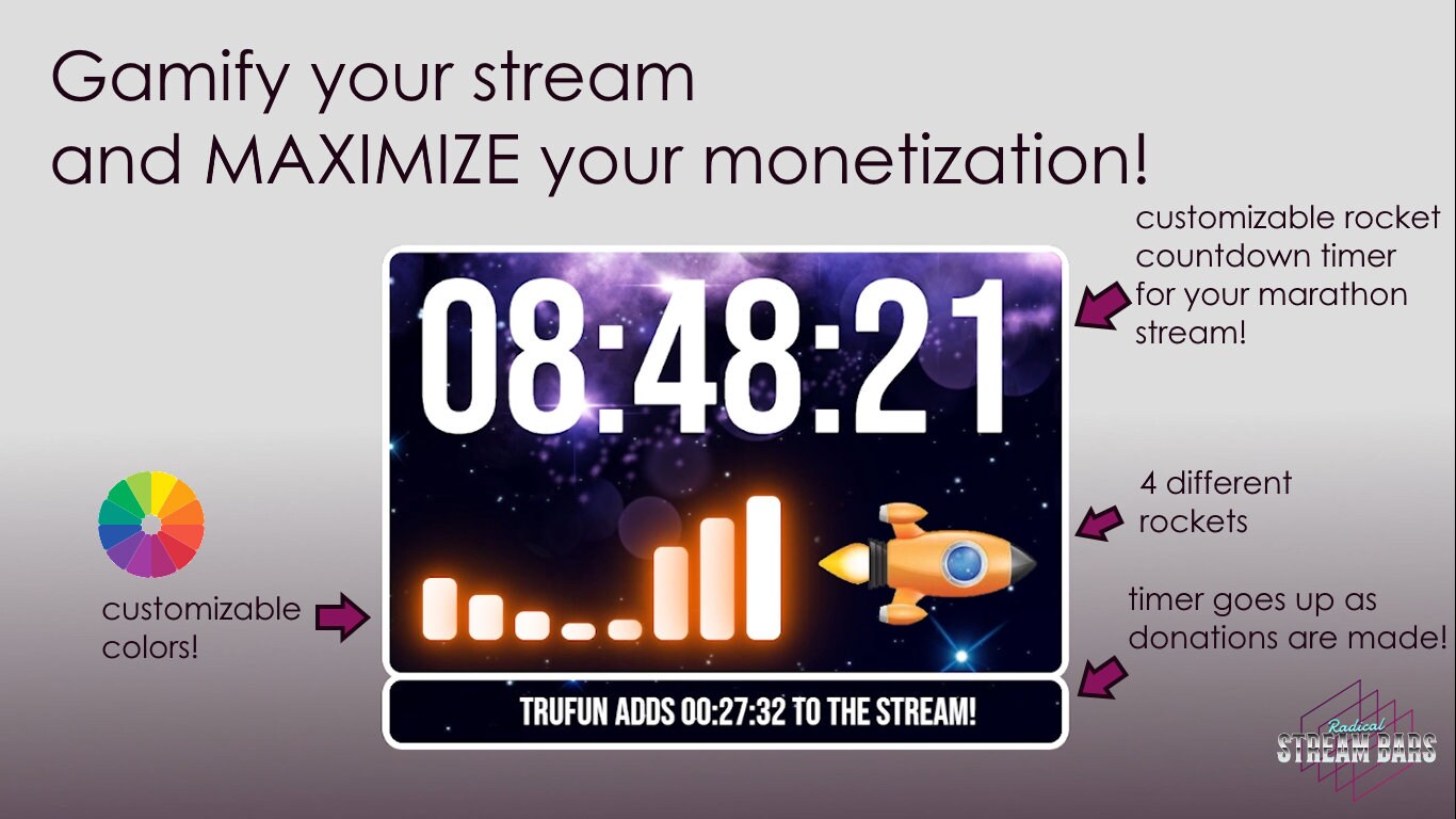 Rocket Marathon Countdown Timer Stream Boss Overlay for Twitch ...