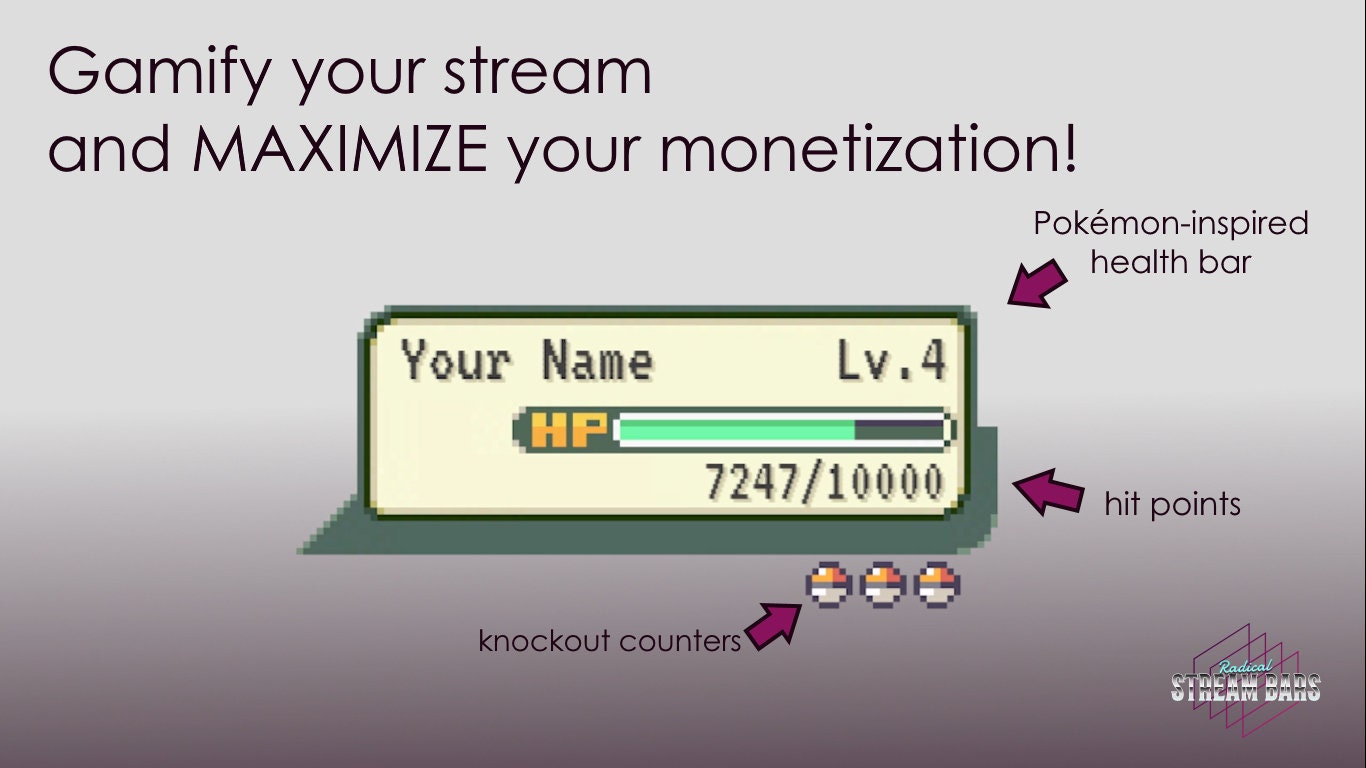 Pokémon Fire Red / Leaf Green Stream Boss Overlay for Twitch / Youtube ...